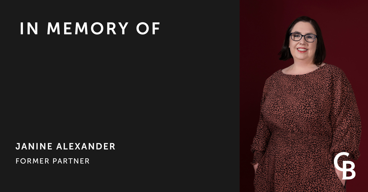Tribute to our Former Partner, Janine Alexander - Collyer Bristow